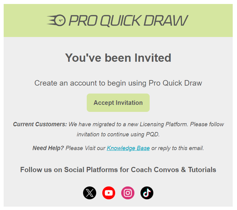 Accept the Invitation to the Licensing Dashboard