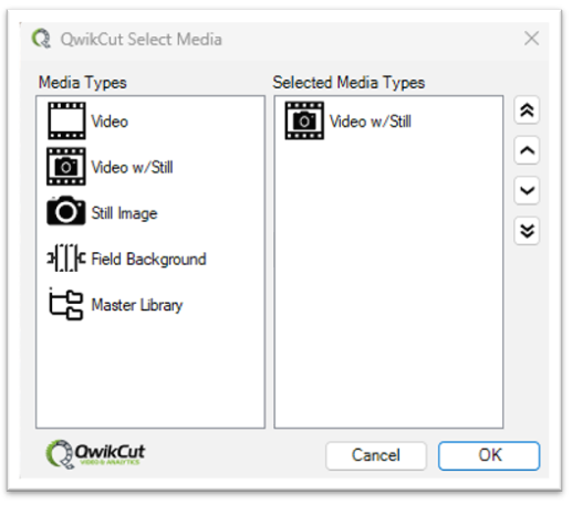 What does the Media to Add Button do? (QwikCut)